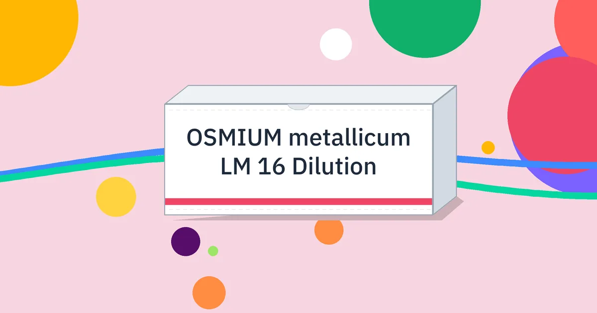 Symbolbild: Packung mit der Aufschrift OSMIUM metallicum LM 16 Dilution (PZN 12974032) – Verfügbarkeit und Bezug in Apotheken in Frankfurt am Main