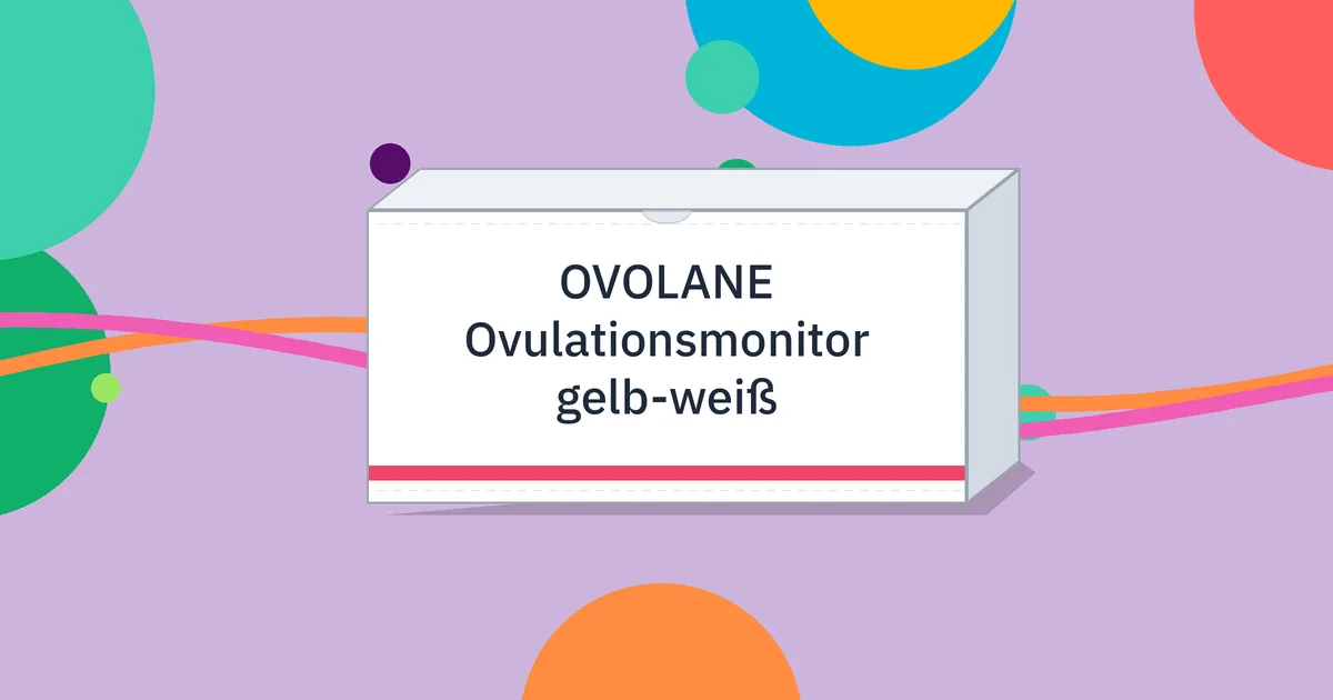 Symbolbild: Packung mit der Aufschrift OVOLANE Ovulationsmonitor gelb-weiß (PZN 13865575) – Verfügbarkeit und Bezug in Apotheken in Frankfurt am Main
