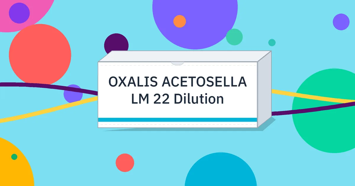 Symbolbild: Packung mit der Aufschrift OXALIS ACETOSELLA LM 22 Dilution (PZN 13629053) – Verfügbarkeit und Bezug in Apotheken in Frankfurt am Main