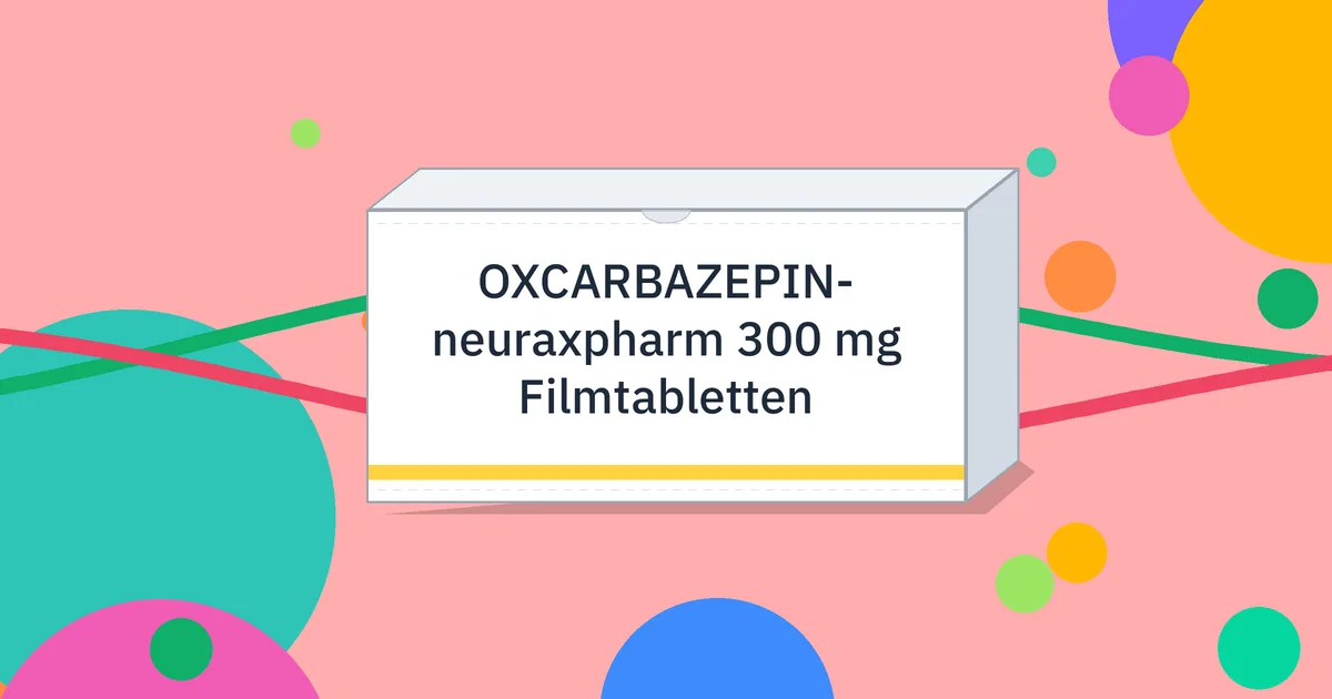Symbolbild: Packung mit der Aufschrift OXCARBAZEPIN-neuraxpharm 300 mg Filmtabletten (PZN 09519502) – Verfügbarkeit und Bezug in Apotheken in Frankfurt am Main