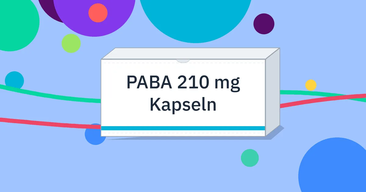 Symbolbild: Packung mit der Aufschrift PABA 210 mg Kapseln (PZN 18215451) – Verfügbarkeit und Bezug in Apotheken in Frankfurt am Main
