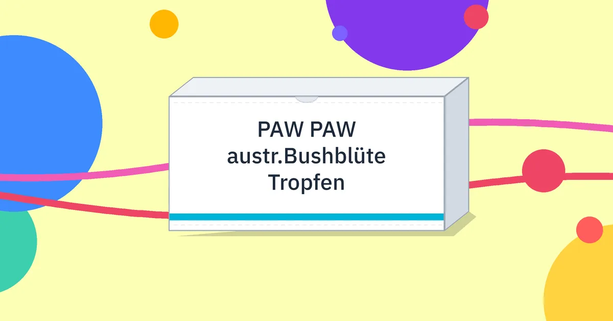 Symbolbild: Packung mit der Aufschrift PAW PAW austr.Bushblüte Tropfen (PZN 06126713) – Verfügbarkeit und Bezug in Apotheken in Frankfurt am Main