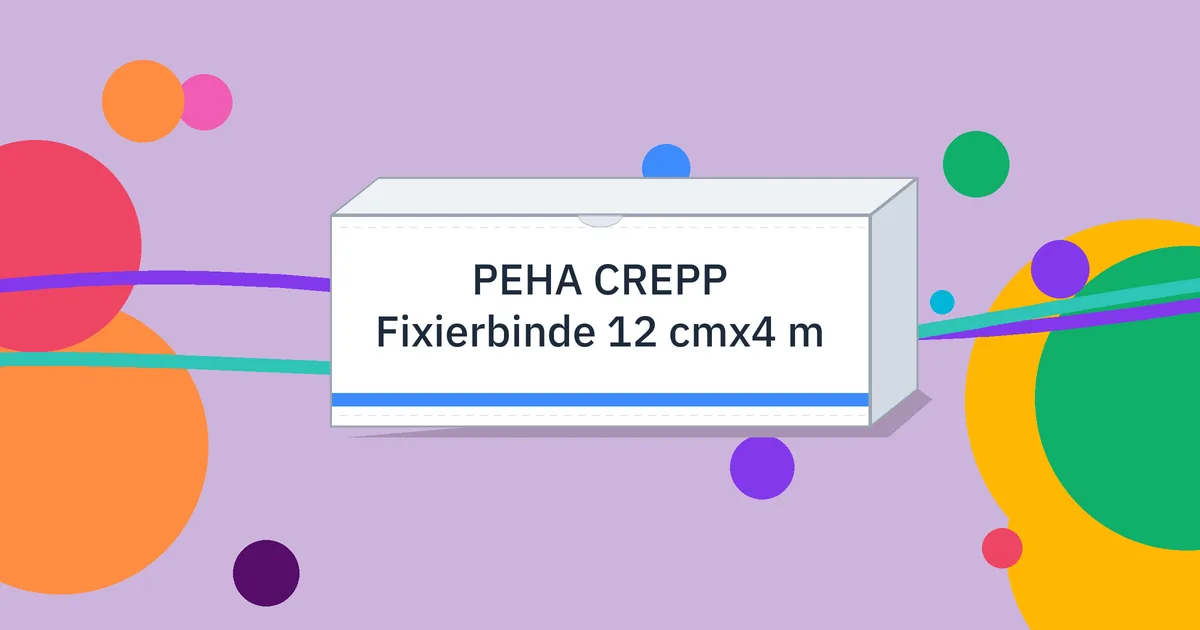 Symbolbild: Packung mit der Aufschrift PEHA CREPP Fixierbinde 12 cmx4 m (PZN 13745641) – Verfügbarkeit und Bezug in Apotheken in Frankfurt am Main