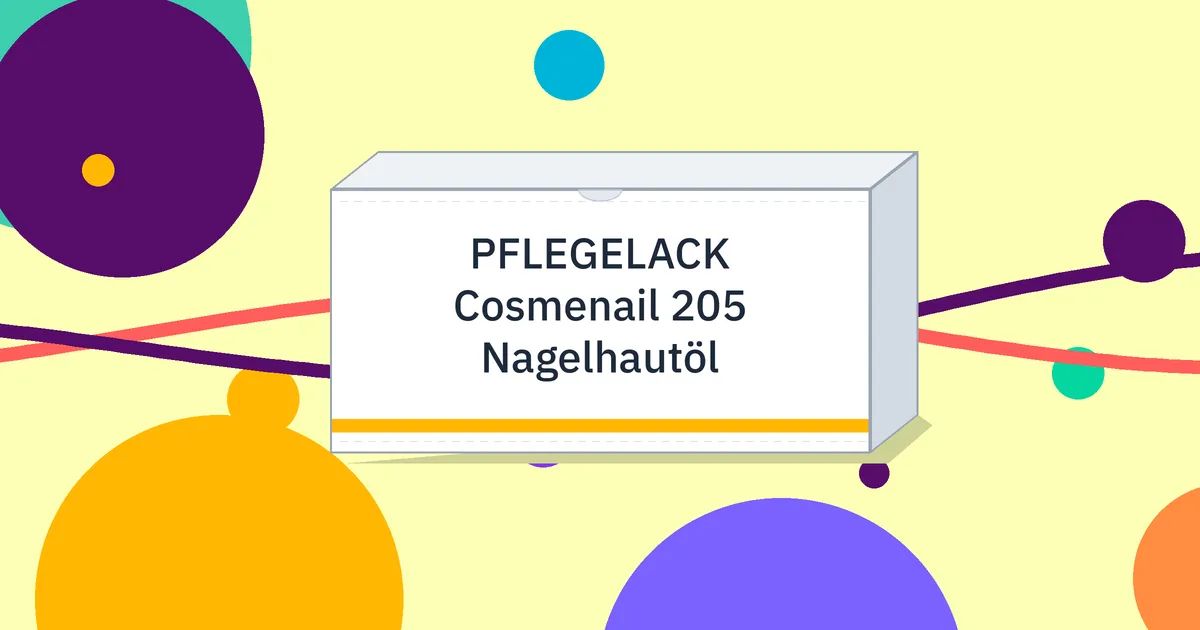 Symbolbild: Packung mit der Aufschrift PFLEGELACK Cosmenail 205 Nagelhautöl (PZN 11688577) – Verfügbarkeit und Bezug in Apotheken in Frankfurt am Main