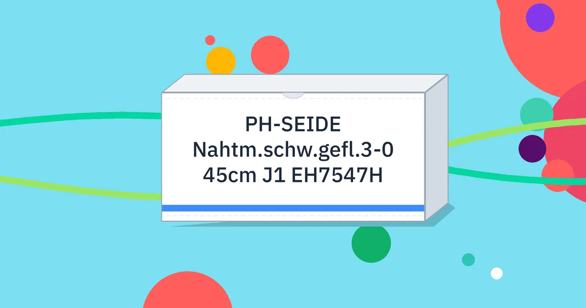 Symbolbild: Packung mit der Aufschrift PH-SEIDE Nahtm.schw.gefl.3-0 45cm J1 EH7547H (PZN 16806509) – Verfügbarkeit und Bezug in Apotheken in Frankfurt am Main