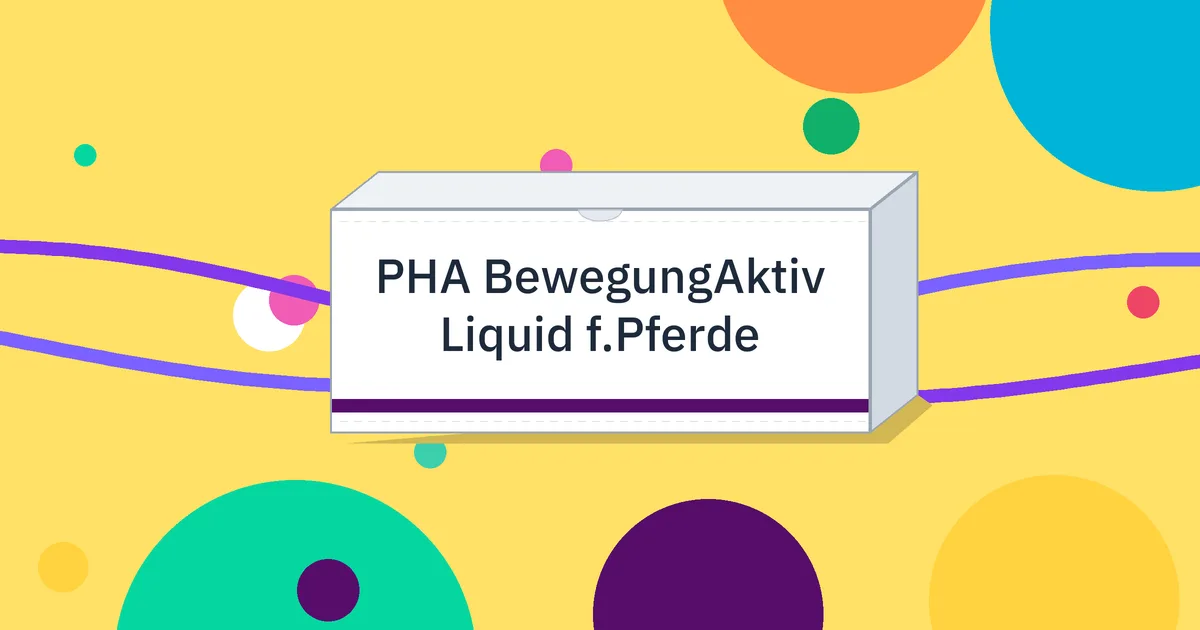 Symbolbild: Packung mit der Aufschrift PHA BewegungAktiv Liquid f.Pferde (PZN 09670914) – Verfügbarkeit und Bezug in Apotheken in Frankfurt am Main