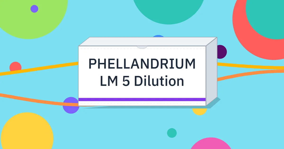 Symbolbild: Packung mit der Aufschrift PHELLANDRIUM LM 5 Dilution (PZN 13637325) – Verfügbarkeit und Bezug in Apotheken in Frankfurt am Main