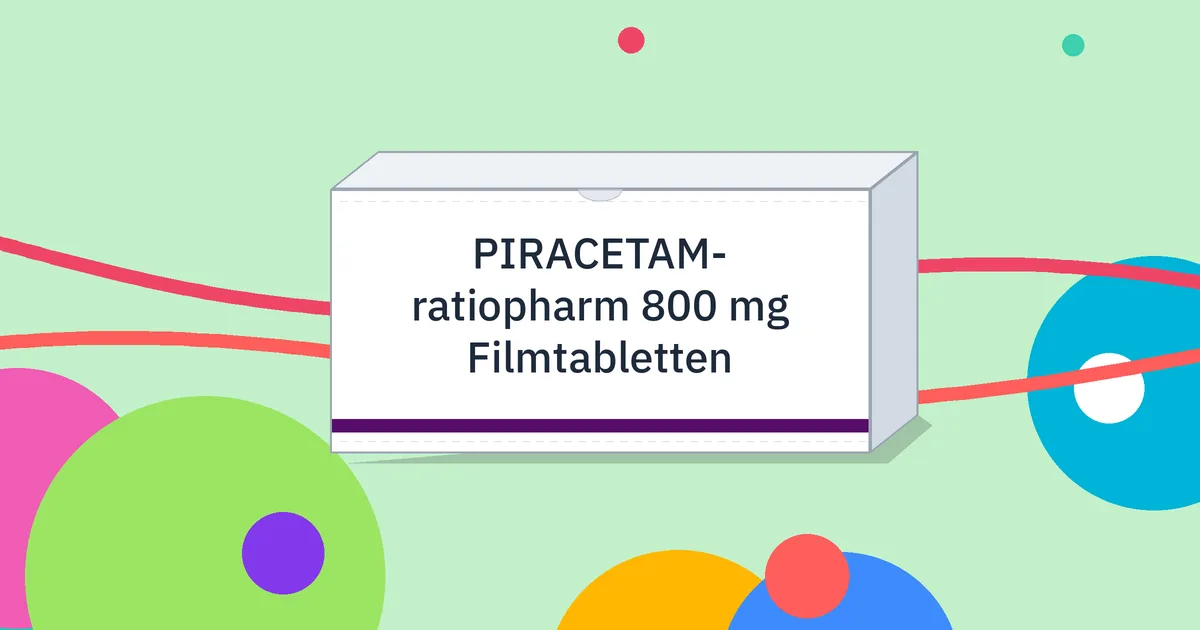 Symbolbild: Packung mit der Aufschrift PIRACETAM-ratiopharm 800 mg Filmtabletten (PZN 07526171) – Verfügbarkeit und Bezug in Apotheken in Frankfurt am Main