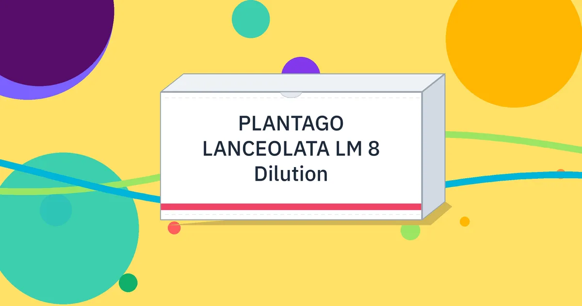 Symbolbild: Packung mit der Aufschrift PLANTAGO LANCEOLATA LM 8 Dilution (PZN 13036726) – Verfügbarkeit und Bezug in Apotheken in Frankfurt am Main