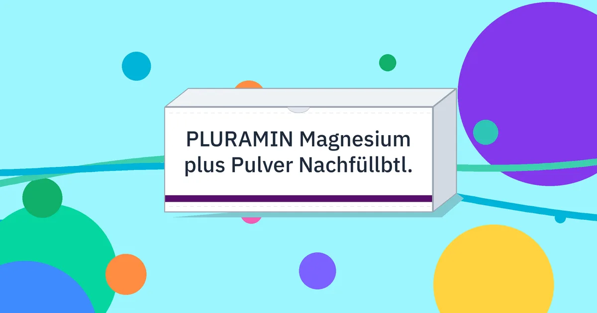 Symbolbild: Packung mit der Aufschrift PLURAMIN Magnesium plus Pulver Nachfüllbtl. (PZN 08515235) – Verfügbarkeit und Bezug in Apotheken in Frankfurt am Main