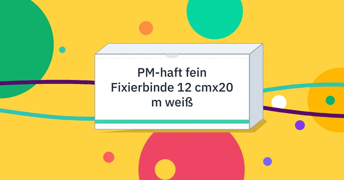 Symbolbild: Packung mit der Aufschrift PM-haft fein Fixierbinde 12 cmx20 m weiß (PZN 18845063) – Verfügbarkeit und Bezug in Apotheken in Frankfurt am Main