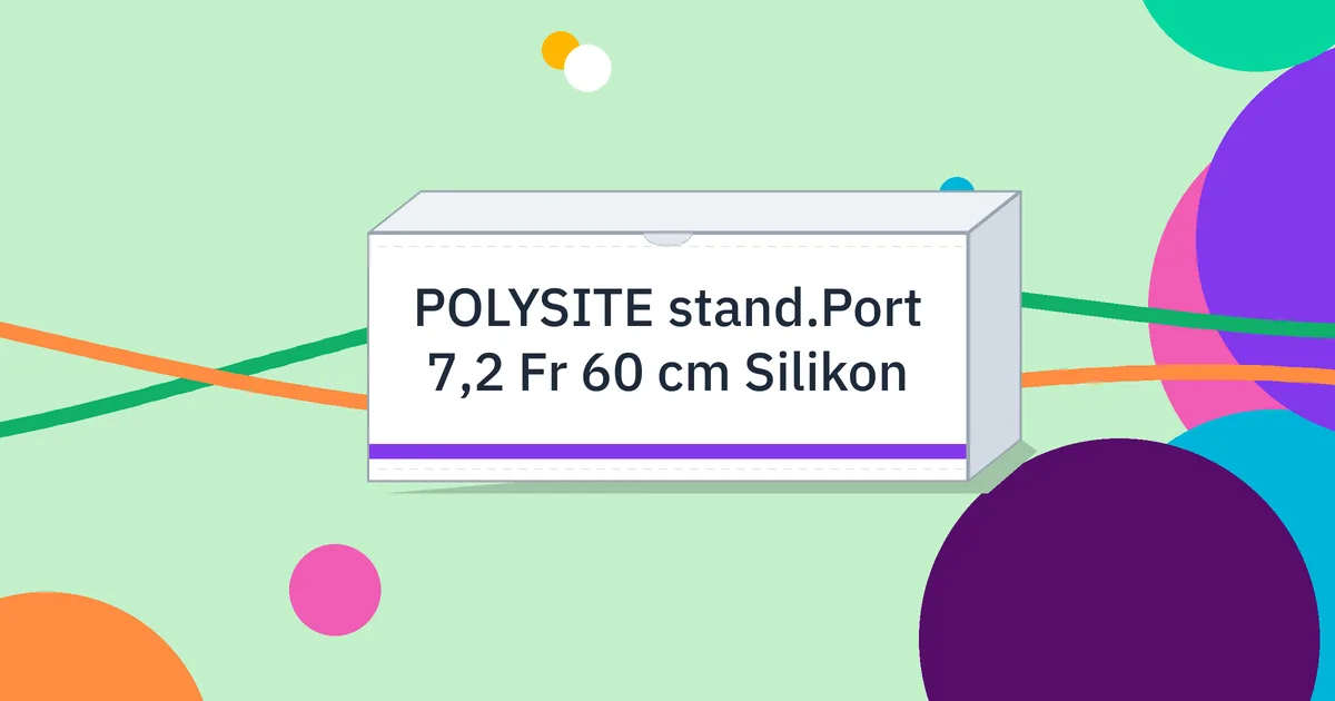 Symbolbild: Packung mit der Aufschrift POLYSITE stand.Port 7,2 Fr 60 cm Silikon (PZN 12340267) – Verfügbarkeit und Bezug in Apotheken in Frankfurt am Main