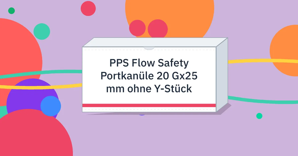 Symbolbild: Packung mit der Aufschrift PPS Flow Safety Portkanüle 20 Gx25 mm ohne Y-Stück (PZN 10073810) – Verfügbarkeit und Bezug in Apotheken in Frankfurt am Main