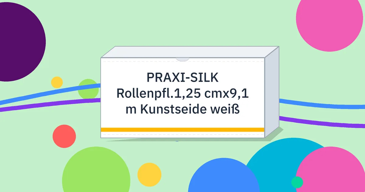 Symbolbild: Packung mit der Aufschrift PRAXI-SILK Rollenpfl.1,25 cmx9,1 m Kunstseide weiß (PZN 12827644) – Verfügbarkeit und Bezug in Apotheken in Frankfurt am Main