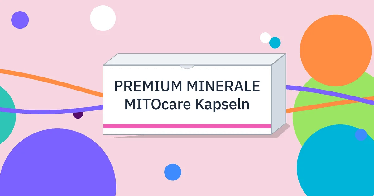 Symbolbild: Packung mit der Aufschrift PREMIUM MINERALE MITOcare Kapseln (PZN 13660258) – Verfügbarkeit und Bezug in Apotheken in Frankfurt am Main