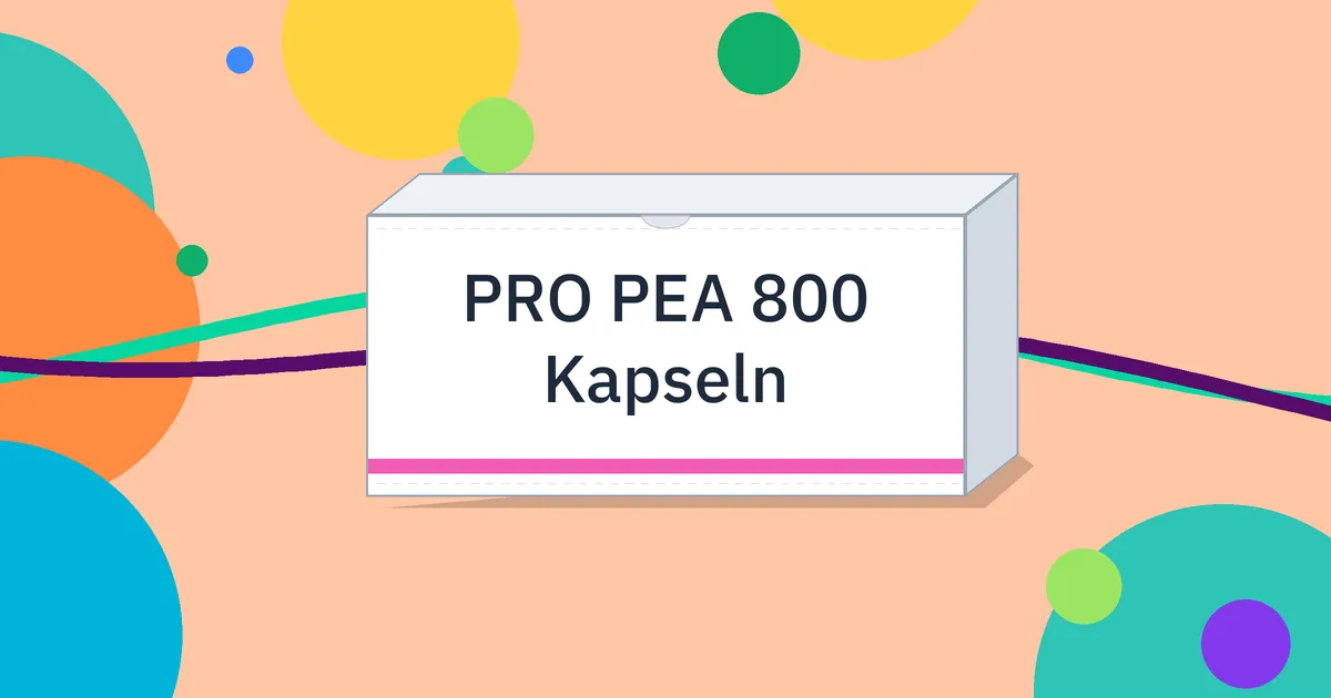 Symbolbild: Packung mit der Aufschrift PRO PEA 800 Kapseln (PZN 20218646) – Verfügbarkeit und Bezug in Apotheken in Frankfurt am Main