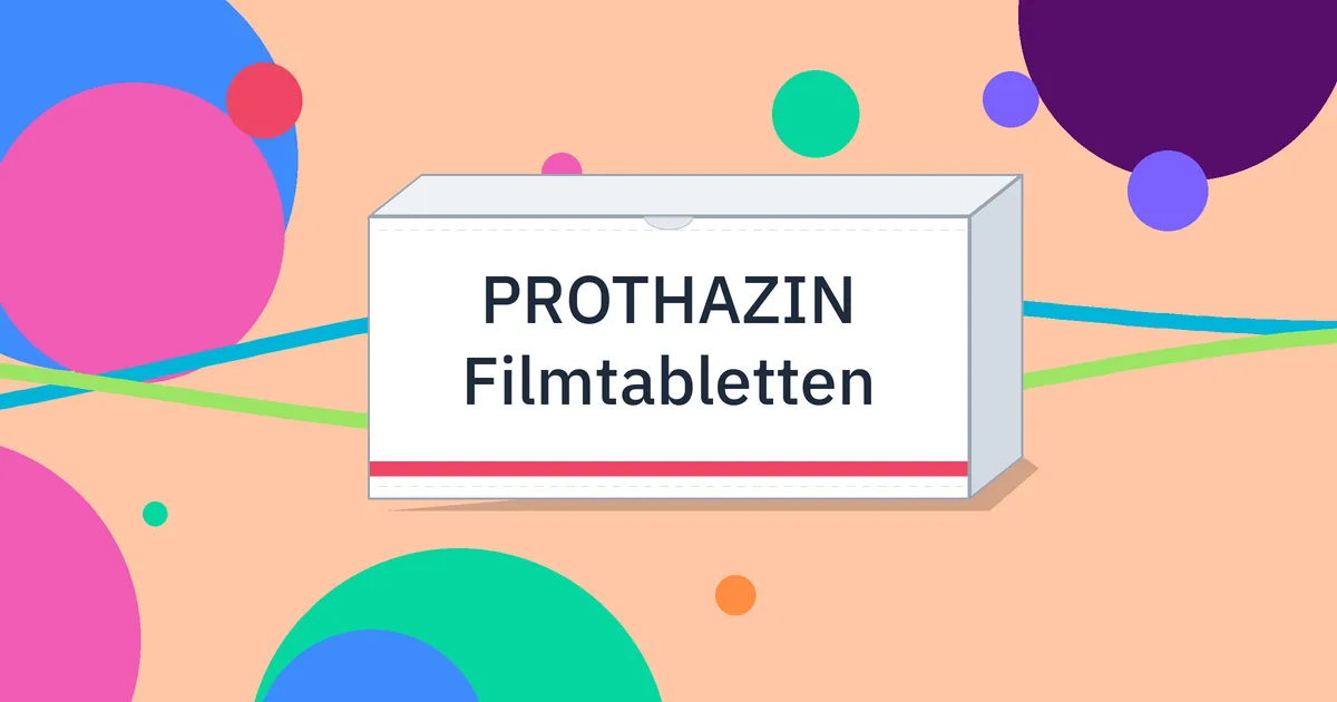 Symbolbild: Packung mit der Aufschrift PROTHAZIN Filmtabletten (PZN 07192391) – Verfügbarkeit und Bezug in Apotheken in Frankfurt am Main