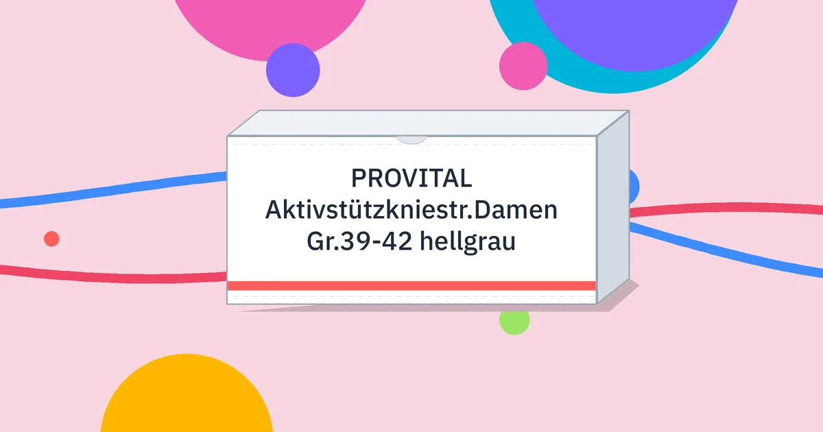 Symbolbild: Packung mit der Aufschrift PROVITAL Aktivstützkniestr.Damen Gr.39-42 hellgrau (PZN 14251421) – Verfügbarkeit und Bezug in Apotheken in Frankfurt am Main