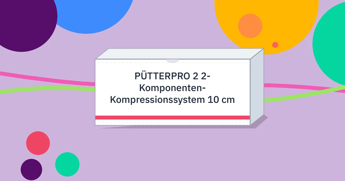 Symbolbild: Packung mit der Aufschrift PÜTTERPRO 2 2-Komponenten-Kompressionssystem 10 cm (PZN 18758915) – Verfügbarkeit und Bezug in Apotheken in Frankfurt am Main