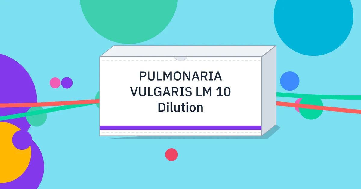 Symbolbild: Packung mit der Aufschrift PULMONARIA VULGARIS LM 10 Dilution (PZN 13670831) – Verfügbarkeit und Bezug in Apotheken in Frankfurt am Main