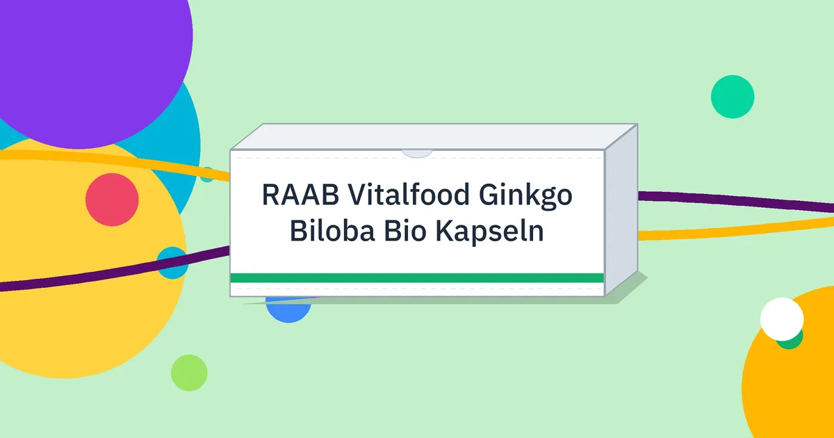 Symbolbild: Packung mit der Aufschrift RAAB Vitalfood Ginkgo Biloba Bio Kapseln (PZN 19305044) – Verfügbarkeit und Bezug in Apotheken in Frankfurt am Main