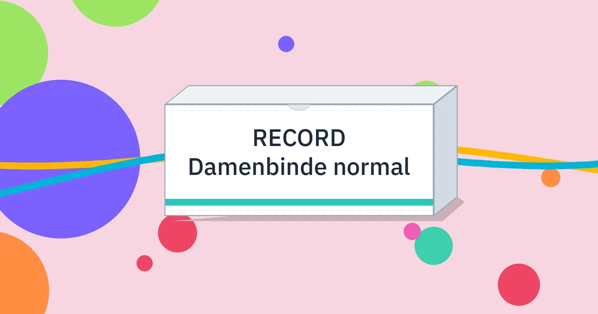 Symbolbild: Packung mit der Aufschrift RECORD Damenbinde normal (PZN 07509669) – Verfügbarkeit und Bezug in Apotheken in Frankfurt am Main
