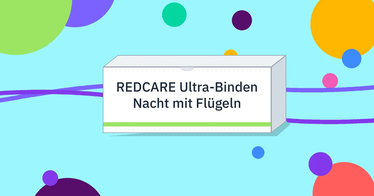 Symbolbild: Packung mit der Aufschrift REDCARE Ultra-Binden Nacht mit Flügeln (PZN 19188839) – Verfügbarkeit und Bezug in Apotheken in Frankfurt am Main