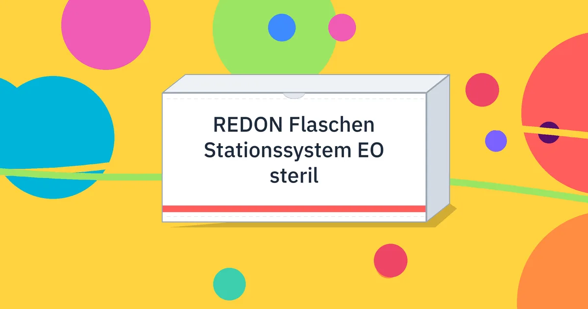 Symbolbild: Packung mit der Aufschrift REDON Flaschen Stationssystem EO steril (PZN 07695034) – Verfügbarkeit und Bezug in Apotheken in Frankfurt am Main