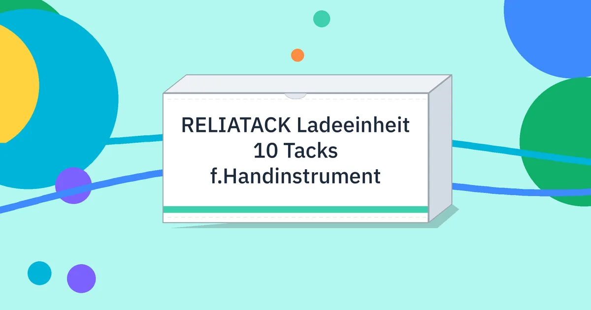 Symbolbild: Packung mit der Aufschrift RELIATACK Ladeeinheit 10 Tacks f.Handinstrument (PZN 12571736) – Verfügbarkeit und Bezug in Apotheken in Frankfurt am Main