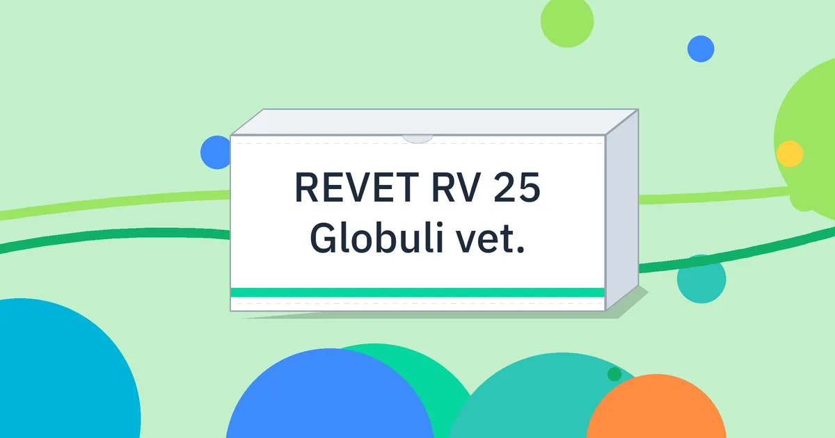 Symbolbild: Packung mit der Aufschrift REVET RV 25 Globuli vet. (PZN 08762838) – Verfügbarkeit und Bezug in Apotheken in Frankfurt am Main