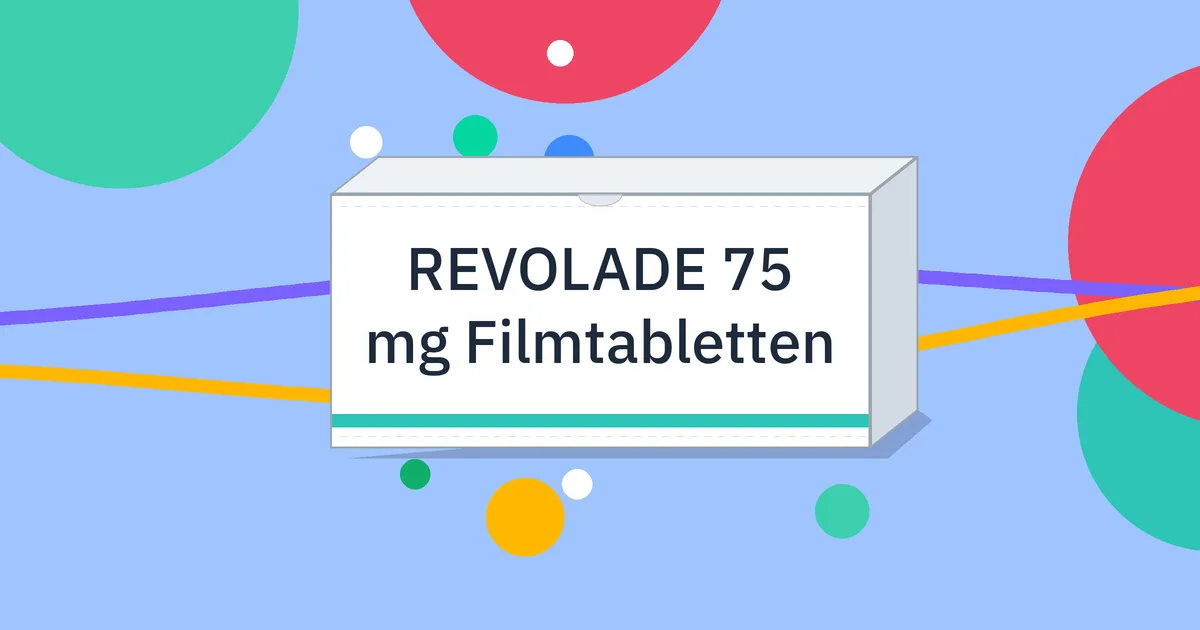Symbolbild: Packung mit der Aufschrift REVOLADE 75 mg Filmtabletten (PZN 15782184) – Verfügbarkeit und Bezug in Apotheken in Frankfurt am Main