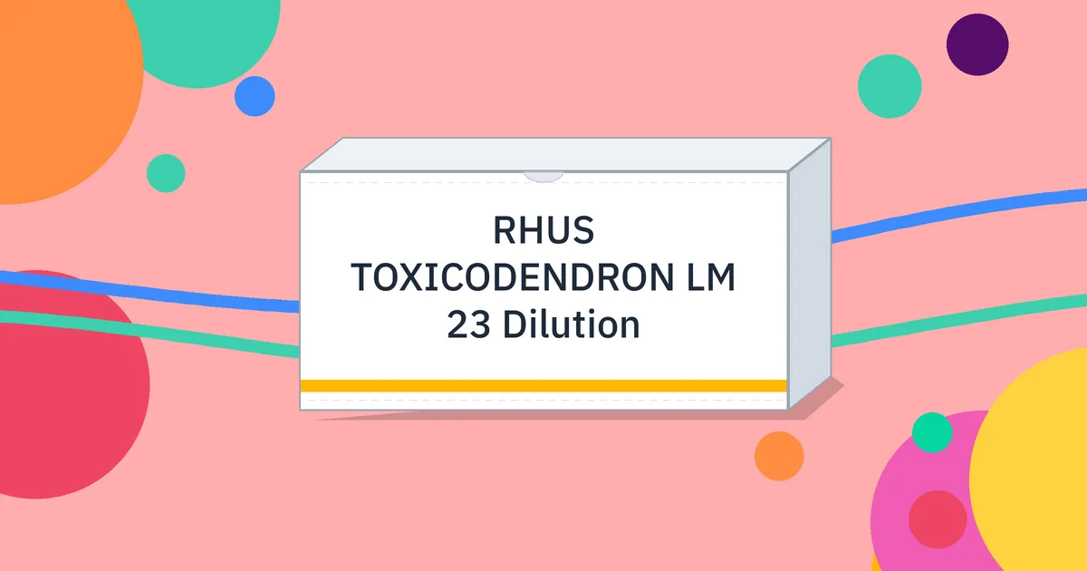 Symbolbild: Packung mit der Aufschrift RHUS TOXICODENDRON LM 23 Dilution (PZN 13053736) – Verfügbarkeit und Bezug in Apotheken in Frankfurt am Main