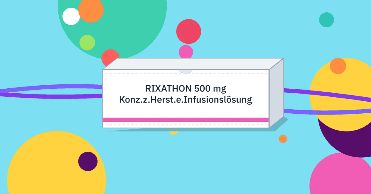 Symbolbild: Packung mit der Aufschrift RIXATHON 500 mg Konz.z.Herst.e.Infusionslösung (PZN 19909894) – Verfügbarkeit und Bezug in Apotheken in Frankfurt am Main