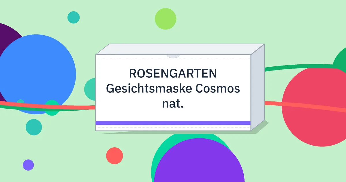 Symbolbild: Packung mit der Aufschrift ROSENGARTEN Gesichtsmaske Cosmos nat. (PZN 19943477) – Verfügbarkeit und Bezug in Apotheken in Frankfurt am Main