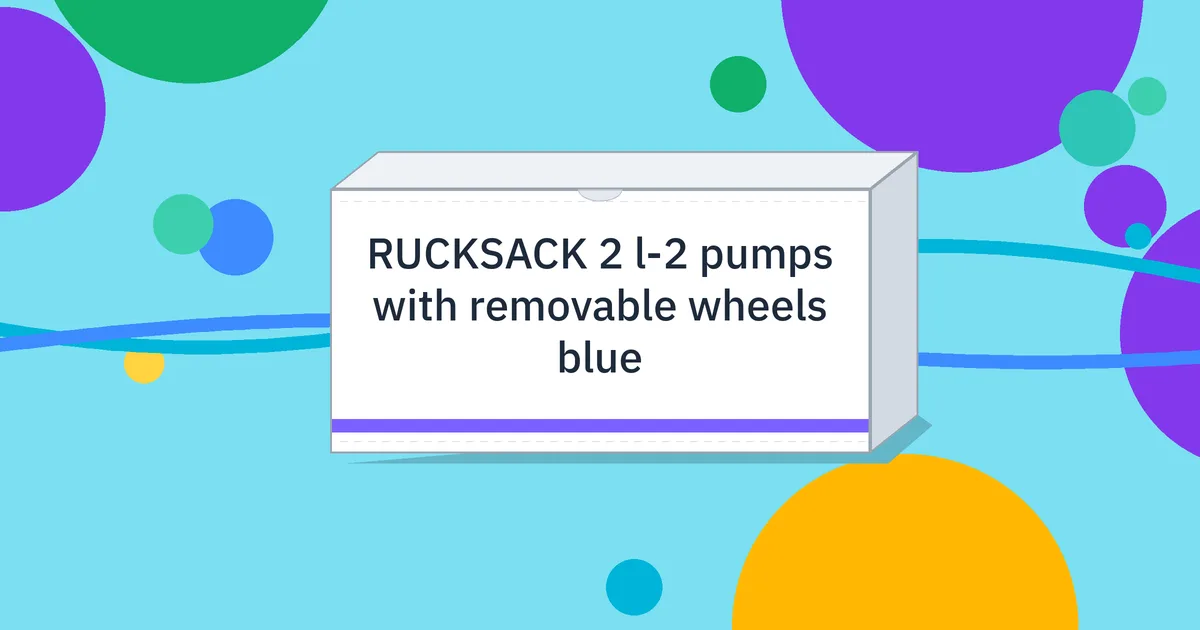 Symbolbild: Packung mit der Aufschrift RUCKSACK 2 l-2 pumps with removable wheels blue (PZN 16244715) – Verfügbarkeit und Bezug in Apotheken in Frankfurt am Main