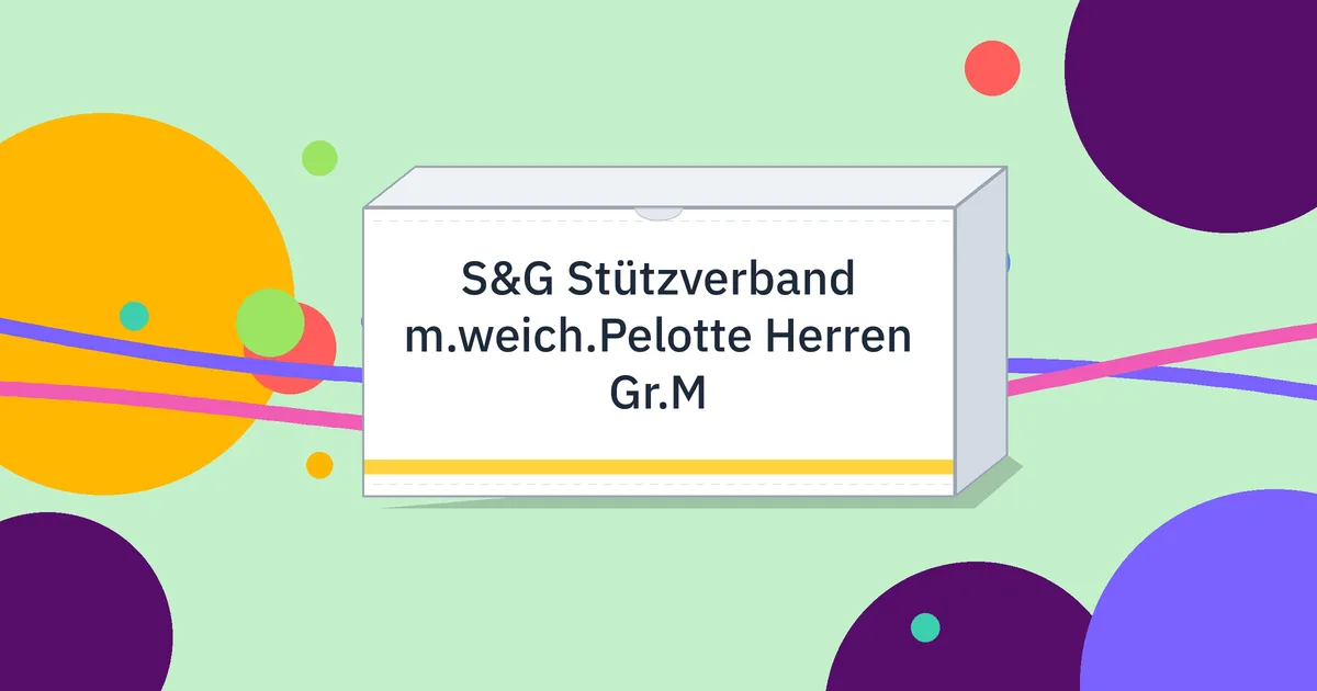 Symbolbild: Packung mit der Aufschrift S&G Stützverband m.weich.Pelotte Herren Gr.M (PZN 05044806) – Verfügbarkeit und Bezug in Apotheken in Frankfurt am Main