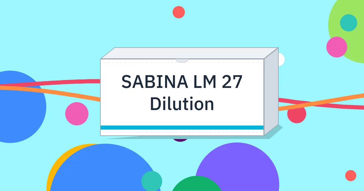 Symbolbild: Packung mit der Aufschrift SABINA LM 27 Dilution (PZN 13176002) – Verfügbarkeit und Bezug in Apotheken in Frankfurt am Main