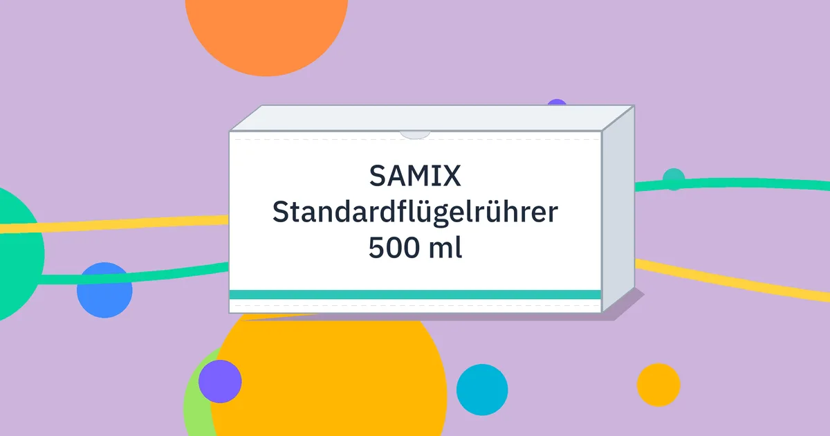 Symbolbild: Packung mit der Aufschrift SAMIX Standardflügelrührer 500 ml (PZN 11481066) – Verfügbarkeit und Bezug in Apotheken in Frankfurt am Main