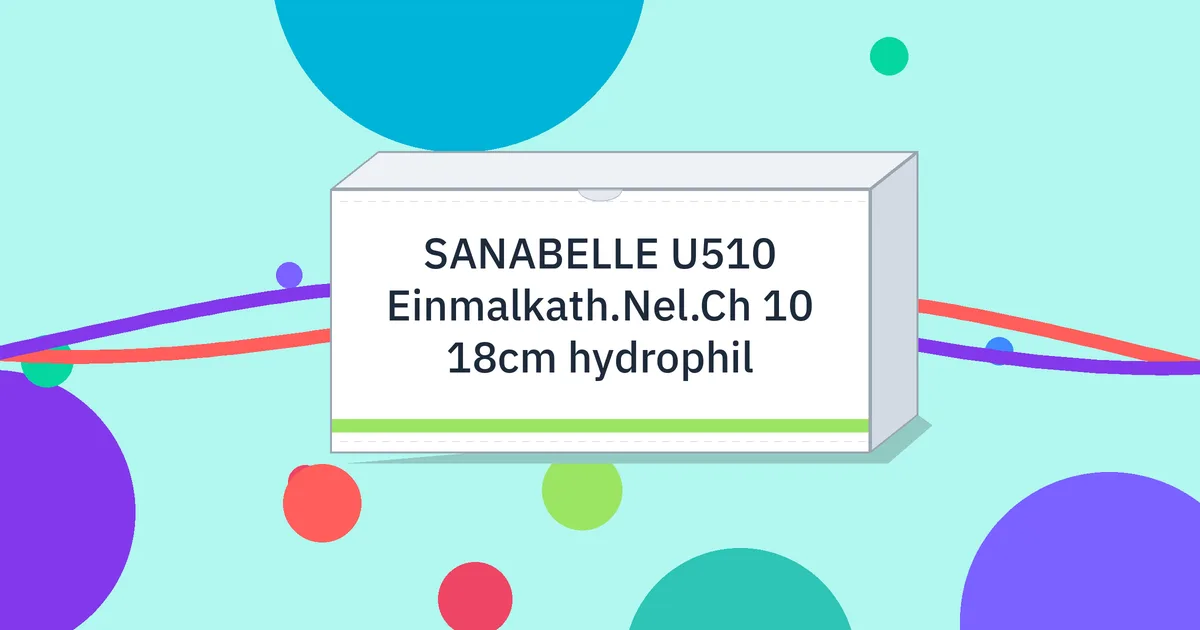 Symbolbild: Packung mit der Aufschrift SANABELLE U510 Einmalkath.Nel.Ch 10 18cm hydrophil (PZN 13723728) – Verfügbarkeit und Bezug in Apotheken in Frankfurt am Main