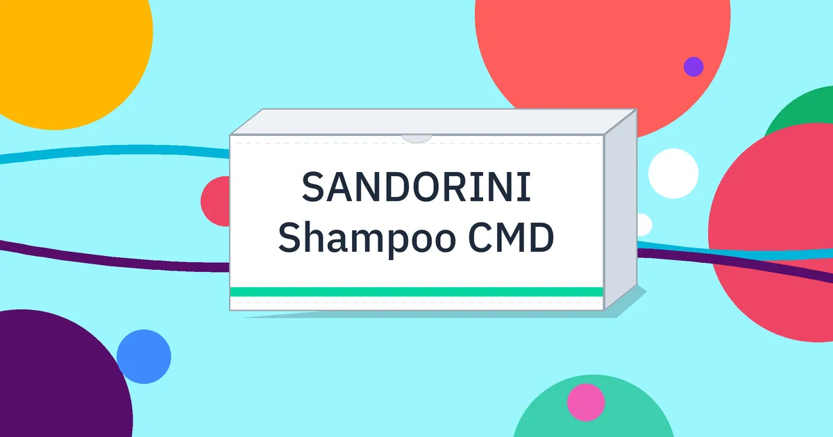 Symbolbild: Packung mit der Aufschrift SANDORINI Shampoo CMD (PZN 10034247) – Verfügbarkeit und Bezug in Apotheken in Frankfurt am Main
