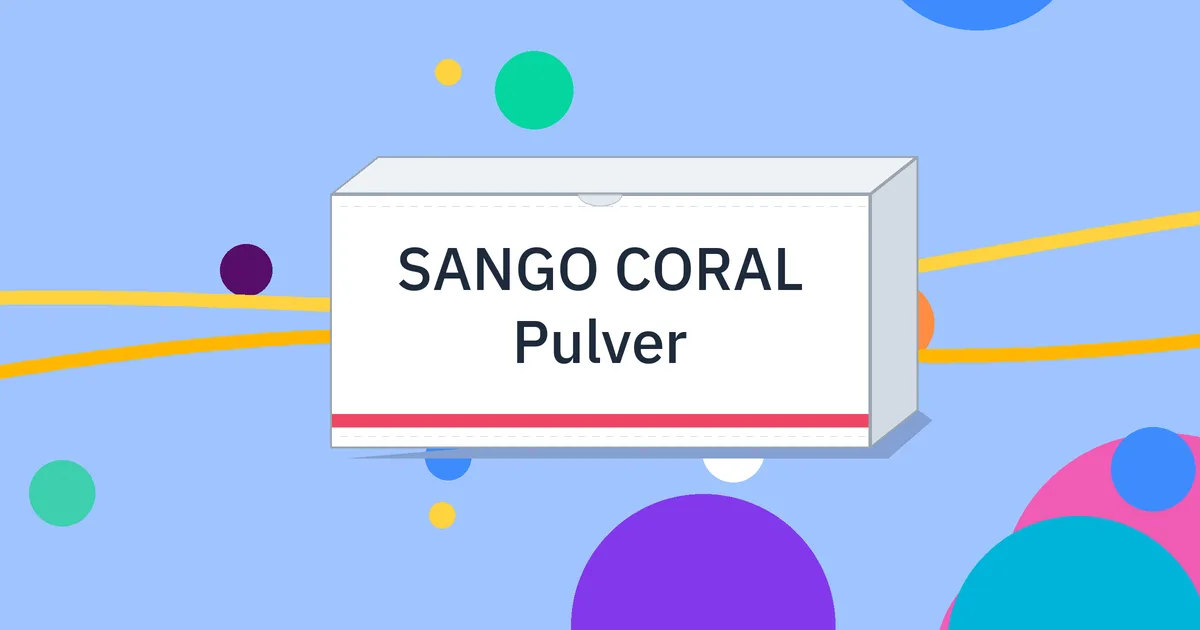 Symbolbild: Packung mit der Aufschrift SANGO CORAL Pulver (PZN 00820269) – Verfügbarkeit und Bezug in Apotheken in Frankfurt am Main