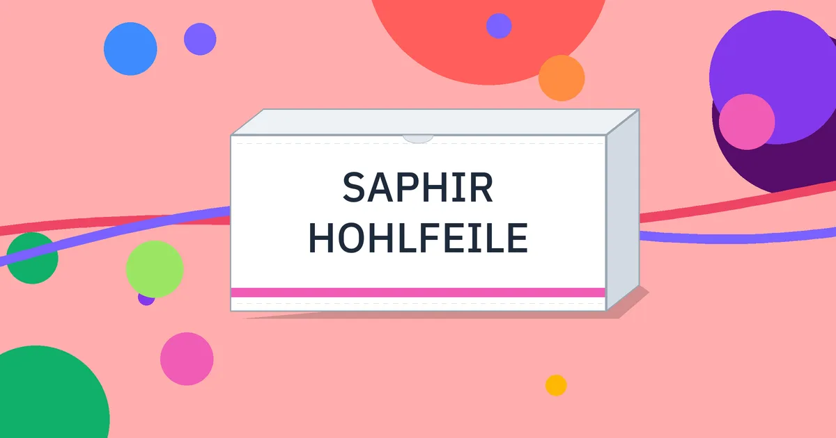 Symbolbild: Packung mit der Aufschrift SAPHIR HOHLFEILE (PZN 15632154) – Verfügbarkeit und Bezug in Apotheken in Frankfurt am Main