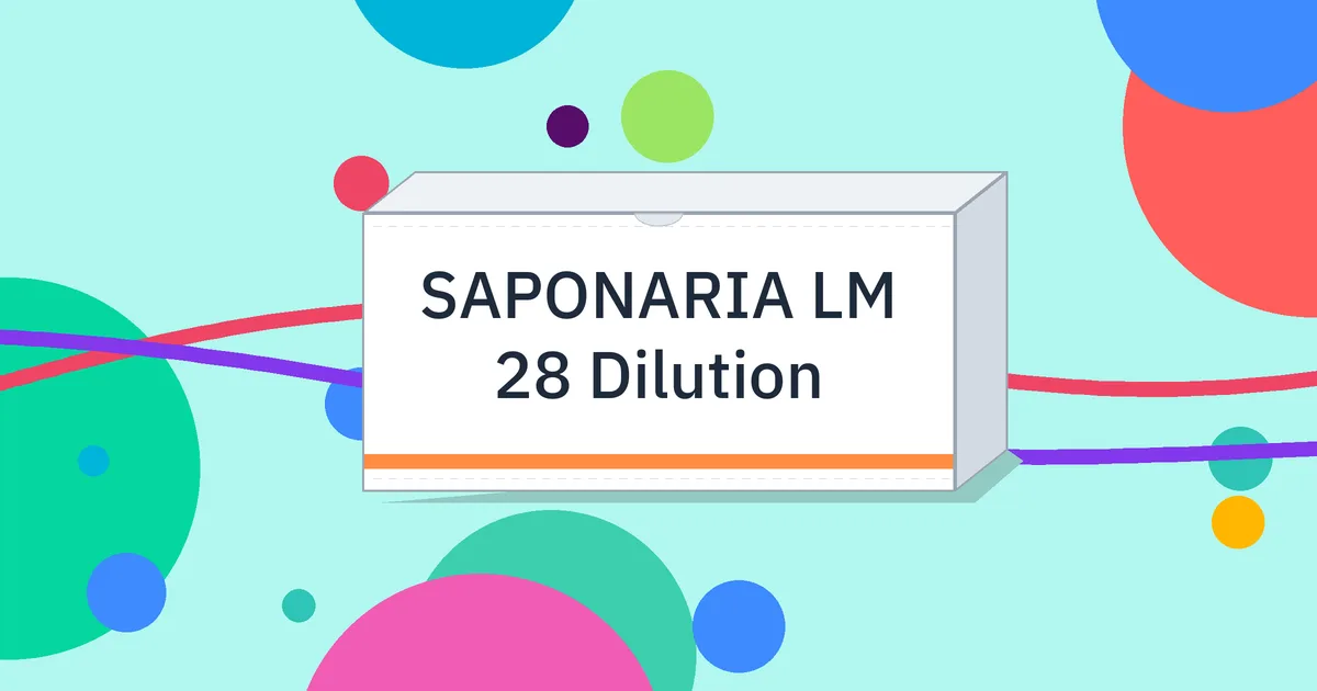 Symbolbild: Packung mit der Aufschrift SAPONARIA LM 28 Dilution (PZN 13686677) – Verfügbarkeit und Bezug in Apotheken in Frankfurt am Main