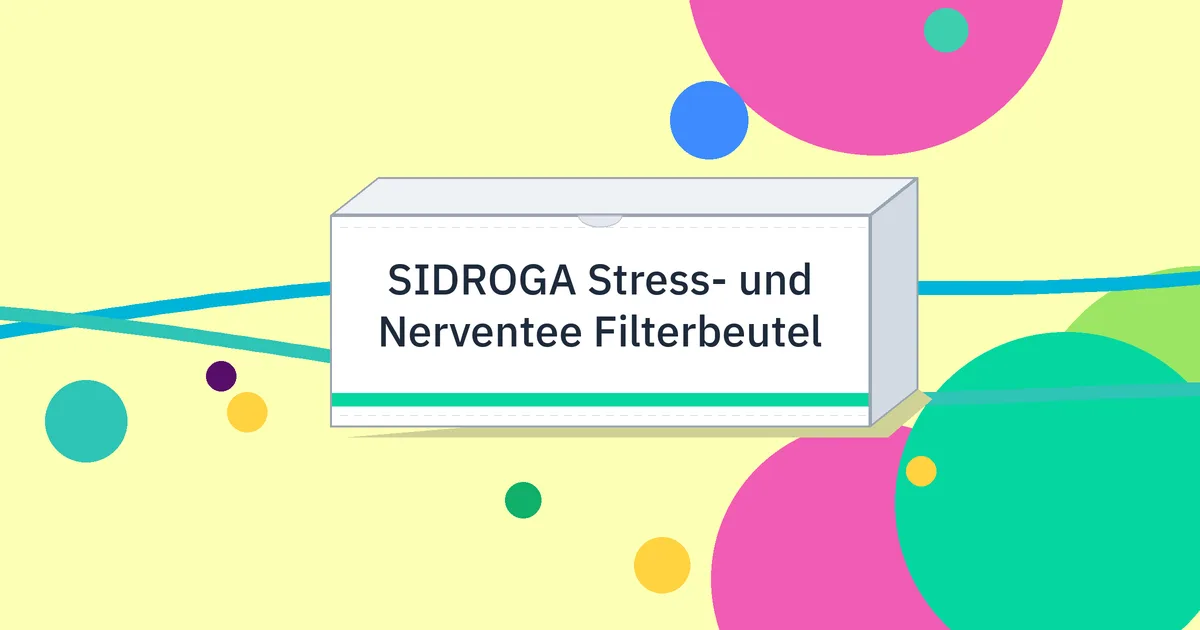 Symbolbild: Packung mit der Aufschrift SIDROGA Stress- und Nerventee Filterbeutel (PZN 09944375) – Verfügbarkeit und Bezug in Apotheken in Frankfurt am Main