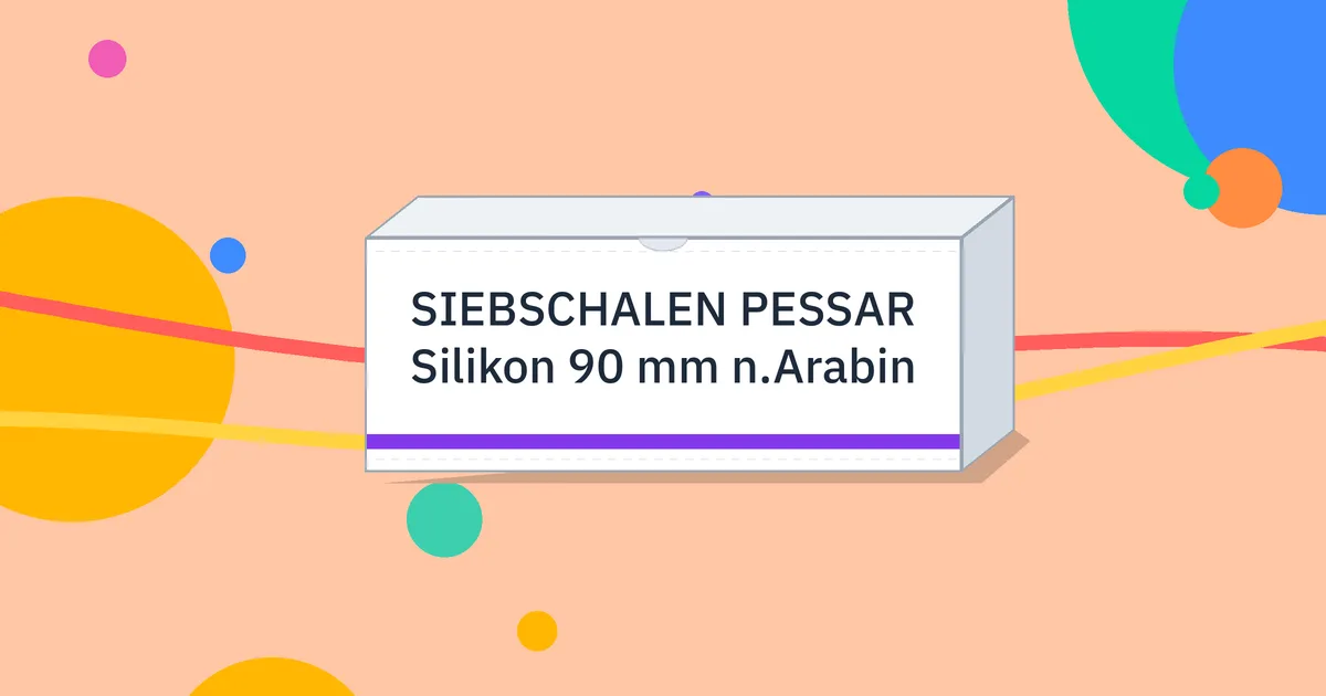 Symbolbild: Packung mit der Aufschrift SIEBSCHALEN PESSAR Silikon 90 mm n.Arabin (PZN 00242068) – Verfügbarkeit und Bezug in Apotheken in Frankfurt am Main