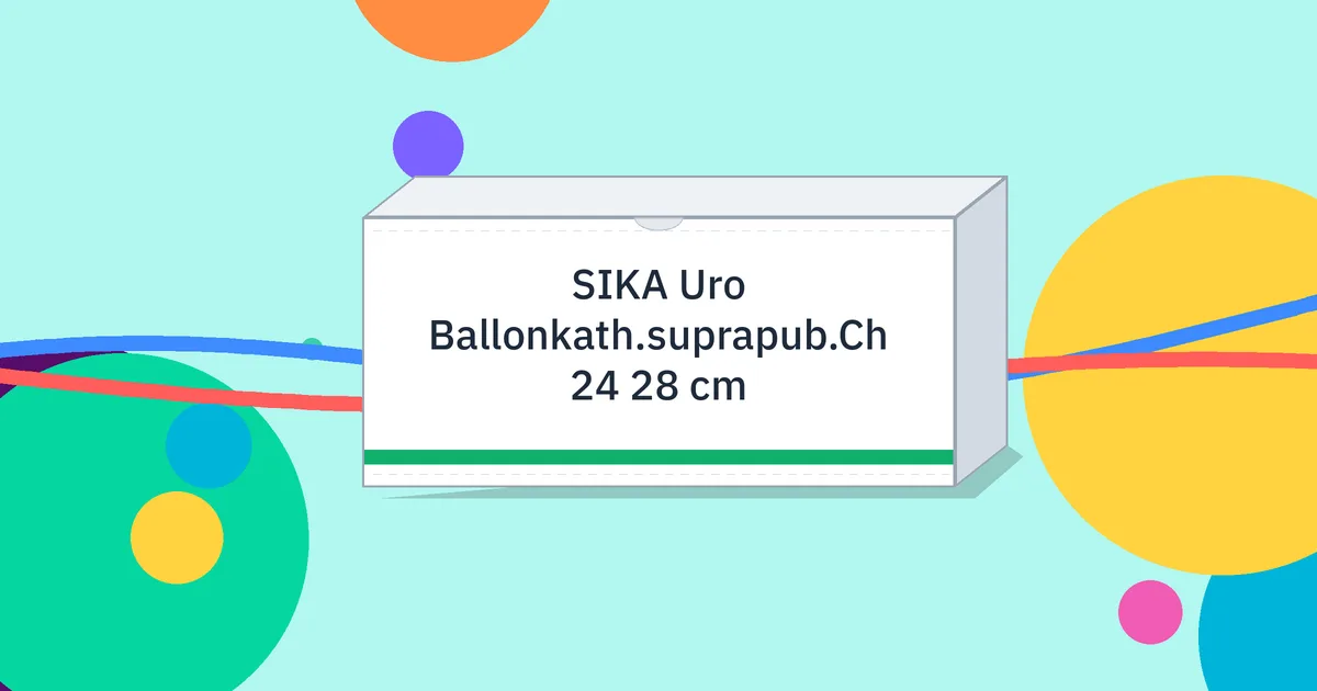 Symbolbild: Packung mit der Aufschrift SIKA Uro Ballonkath.suprapub.Ch 24 28 cm (PZN 03405430) – Verfügbarkeit und Bezug in Apotheken in Frankfurt am Main