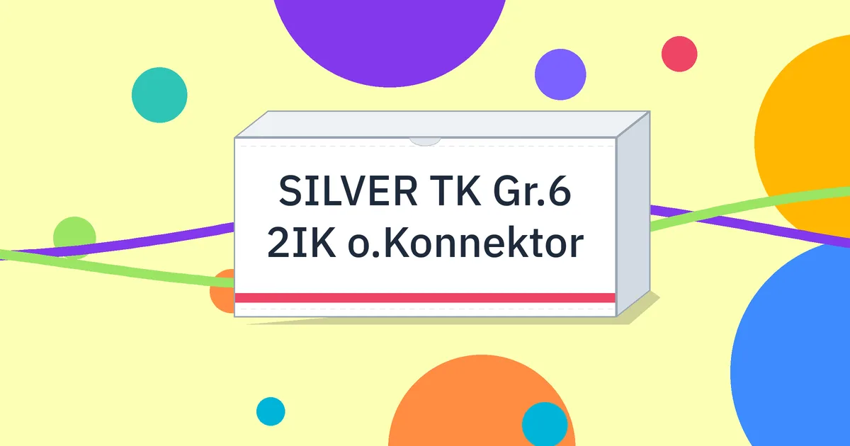 Symbolbild: Packung mit der Aufschrift SILVER TK Gr.6 2IK o.Konnektor (PZN 10316862) – Verfügbarkeit und Bezug in Apotheken in Frankfurt am Main