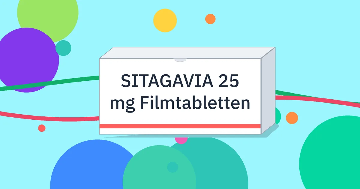Symbolbild: Packung mit der Aufschrift SITAGAVIA 25 mg Filmtabletten (PZN 18060971) – Verfügbarkeit und Bezug in Apotheken in Frankfurt am Main