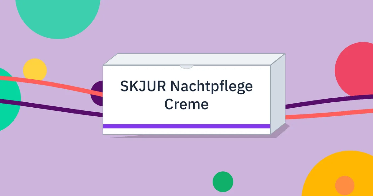 Symbolbild: Packung mit der Aufschrift SKJUR Nachtpflege Creme (PZN 17565002) – Verfügbarkeit und Bezug in Apotheken in Frankfurt am Main