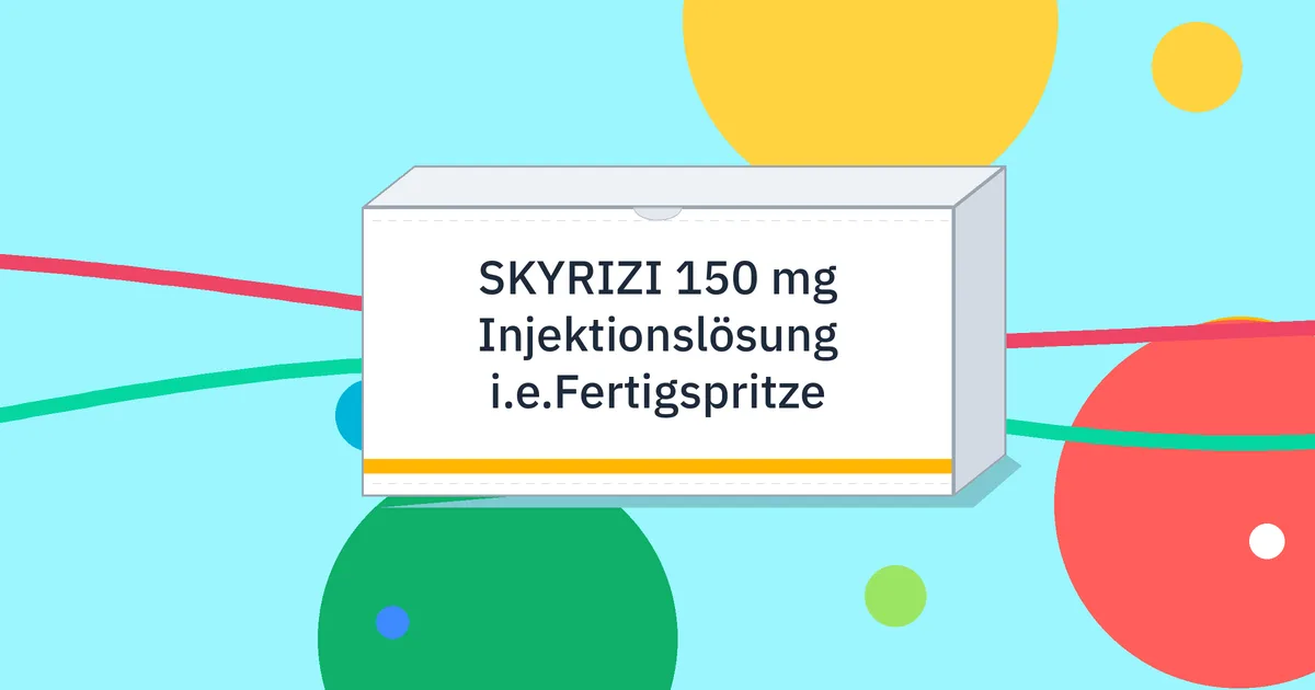 Symbolbild: Packung mit der Aufschrift SKYRIZI 150 mg Injektionslösung i.e.Fertigspritze (PZN 20419190) – Verfügbarkeit und Bezug in Apotheken in Frankfurt am Main